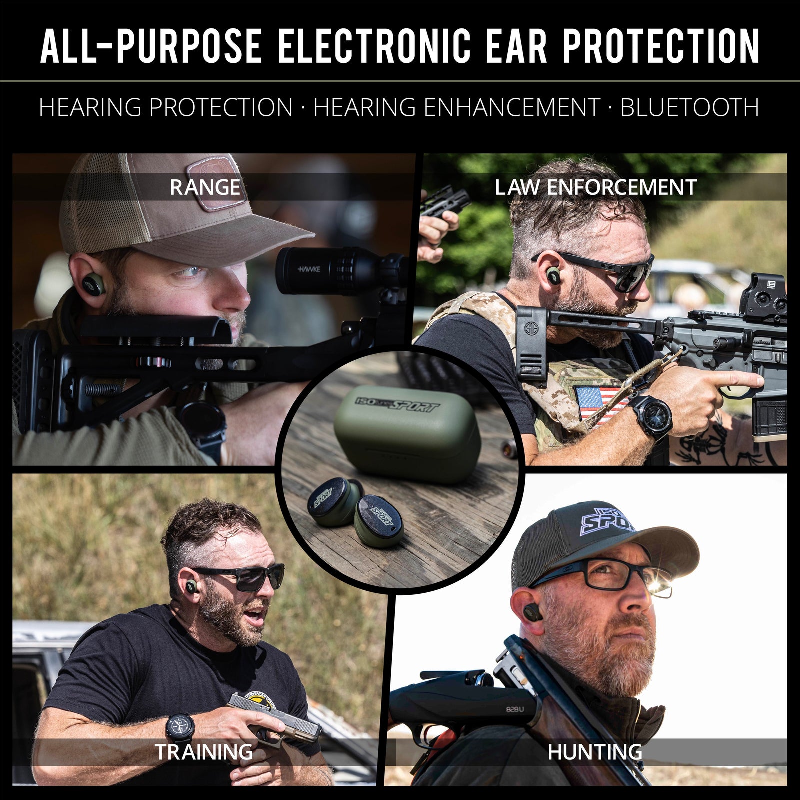 ISOtunes Sport CALIBER Electronic Earbuds | Ear Pro for Shooting